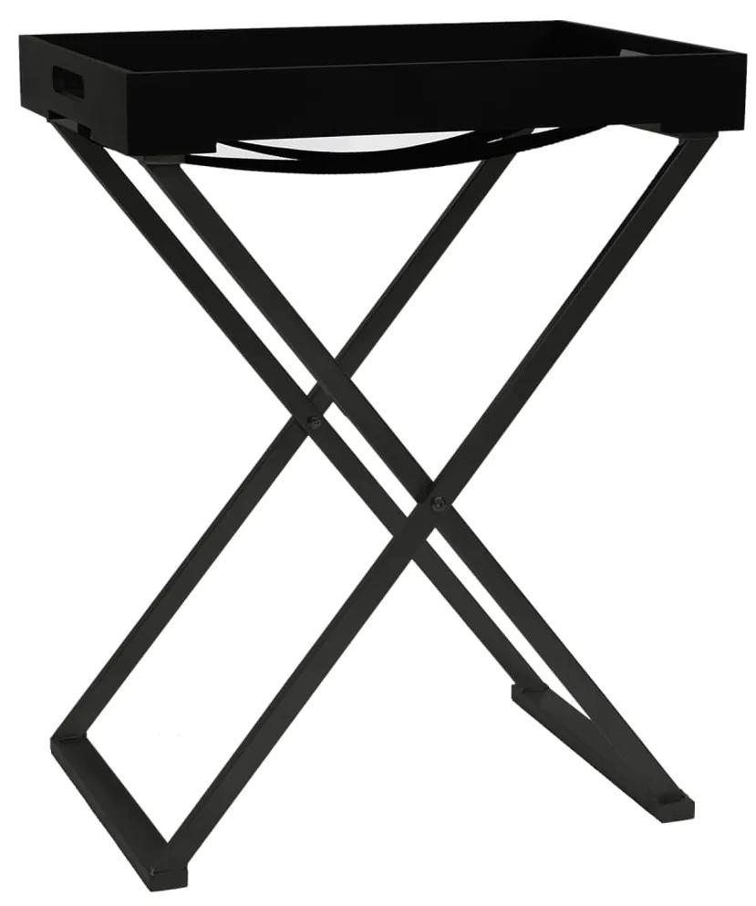 vidaXL Skládací stolek černý 48 x 34 x 61 cm MDF