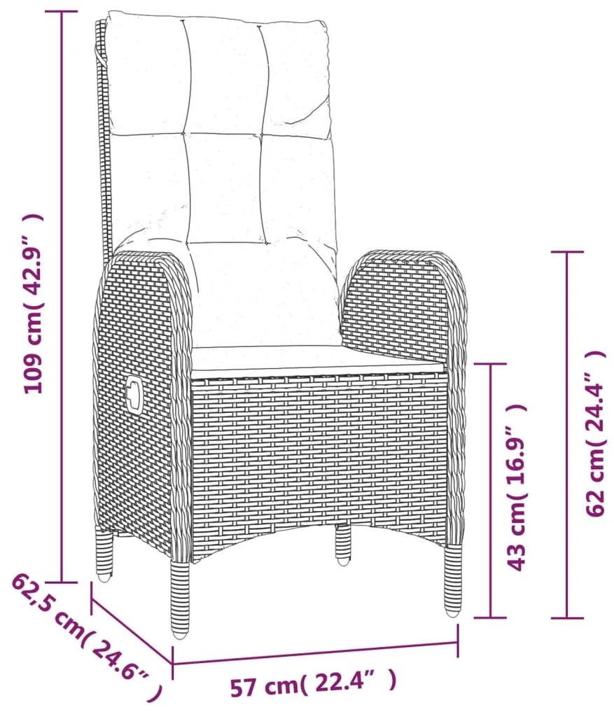 Zahradní židle 2 ks polyratan šedé - Default Title