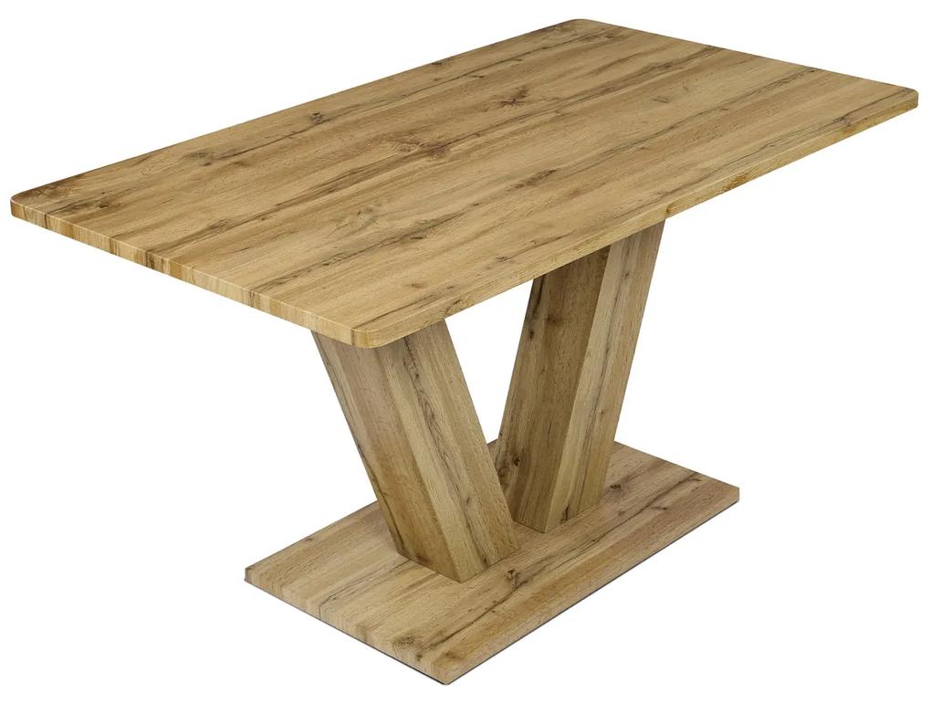 AUTRONIC Jídelní stůl, 140x80x76 cm, MDF deska, 3D dekor divoký dub