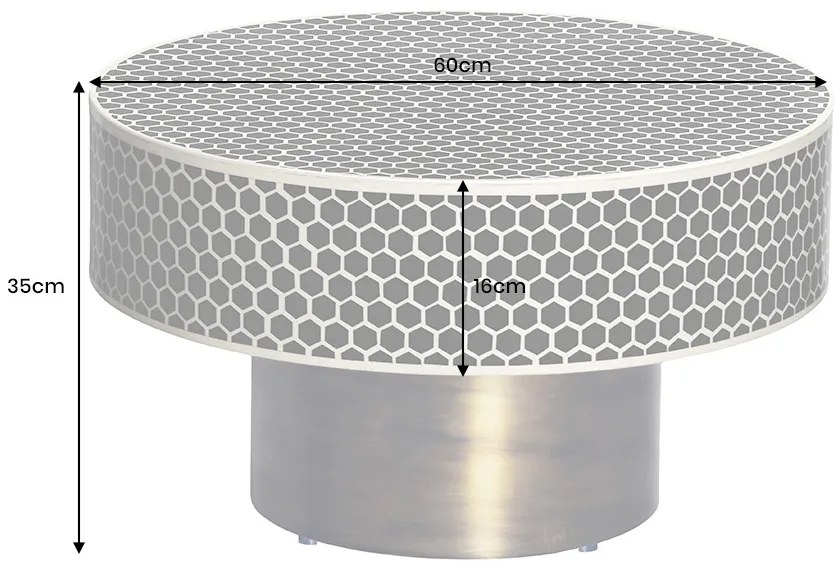 Designový konferenční stolek Xinavane 60 cm černo-bílý