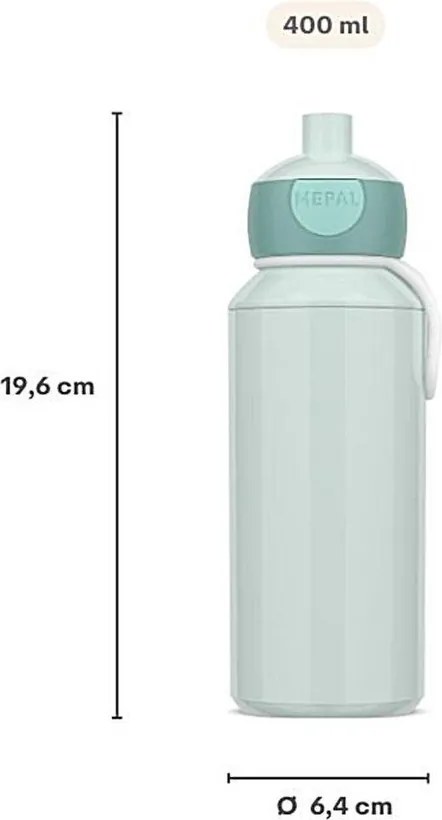 Světle růžová plastová dětská lahev 400 ml Fairy Garden – Mepal