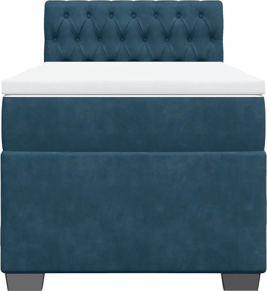 Box spring postel s matrací tmavě modrá 100x200 cm samet 3286244