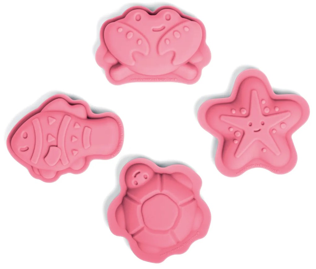 Bigjigs Toys Silikonové formičky růžové Coral