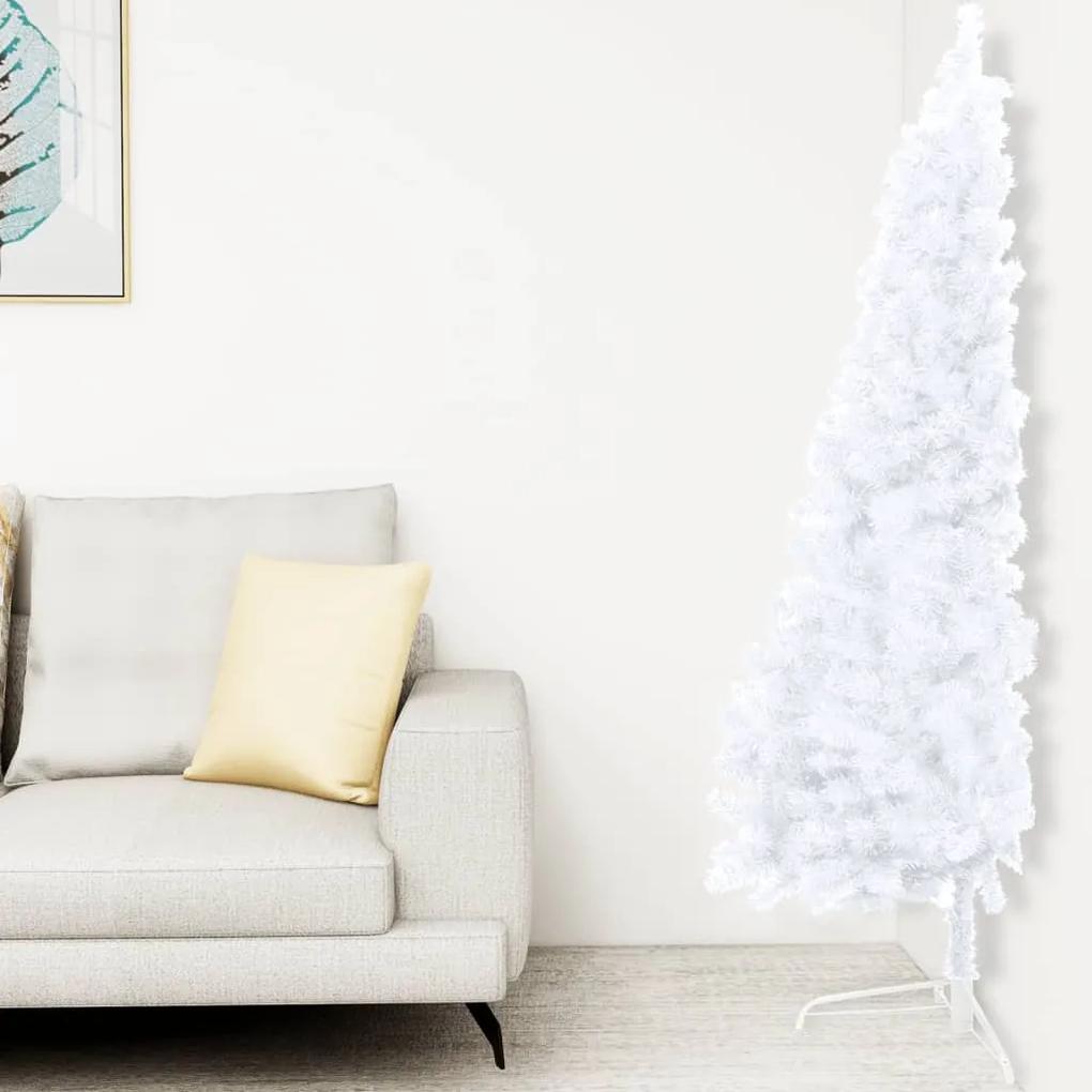 328421 vidaXL Umělý vánoční půl stromek se stojanem bílý 240 cm PVC