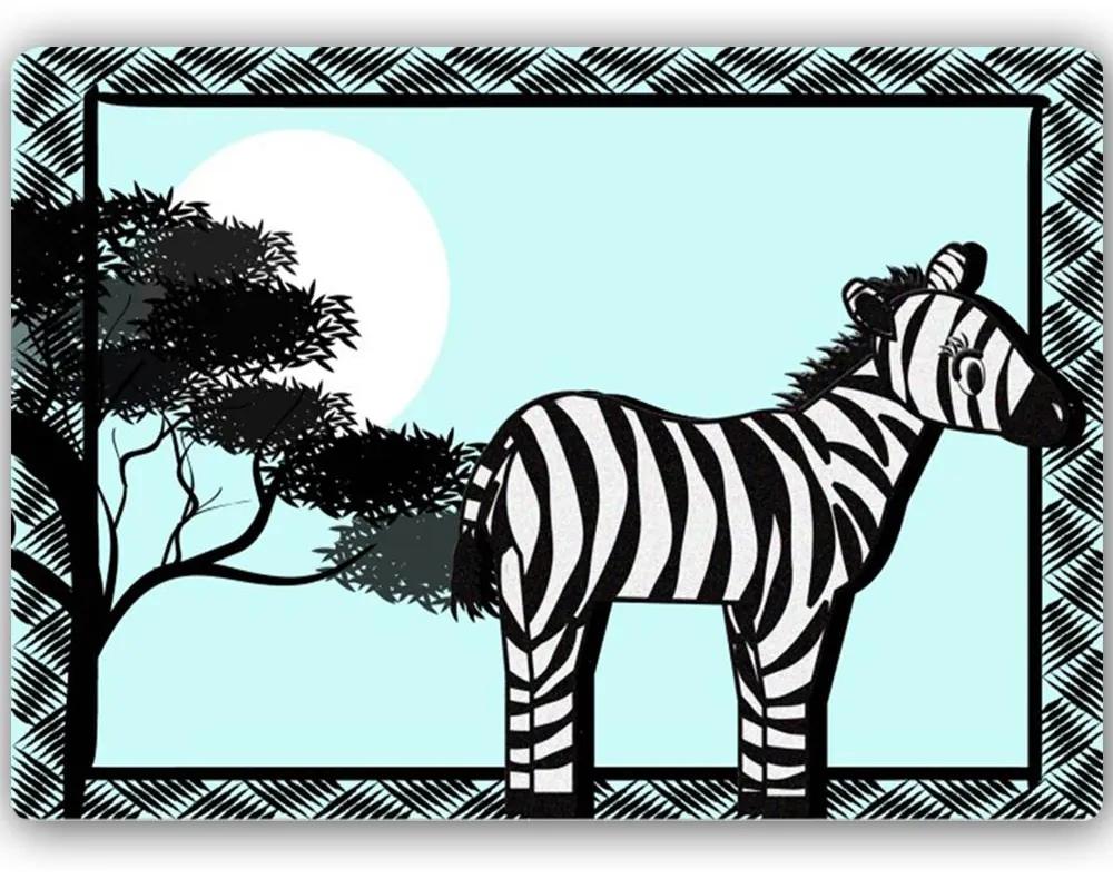 CARO Kovový obraz - Zebra 5 60x40 cm