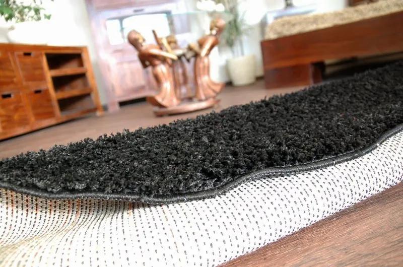 Dywany Lusczow Kulatý koberec SHAGGY Hiza 5cm černý, velikost kruh 100