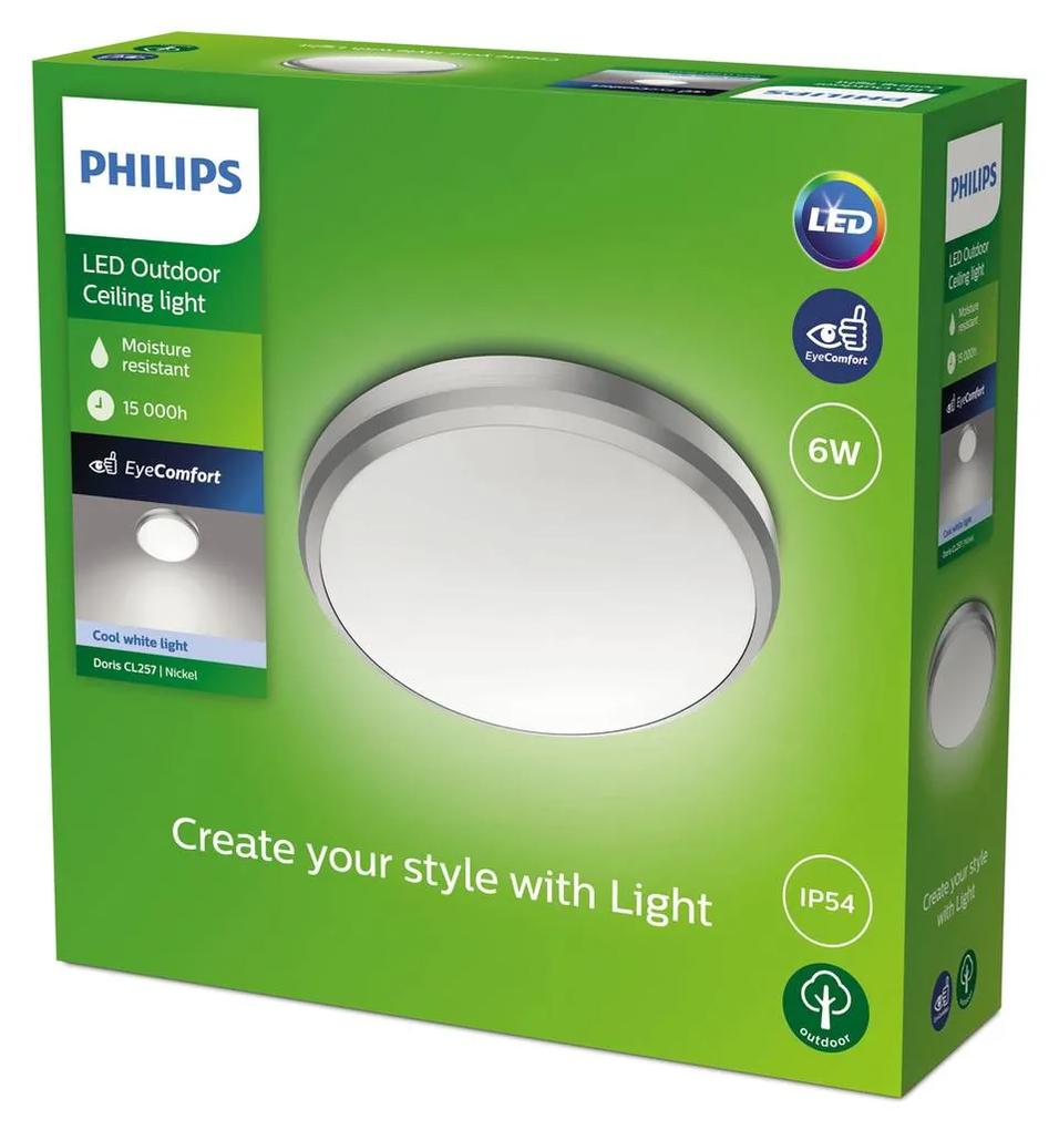 Philips Doris LED venkovní světlo IP54 4 000K nikl