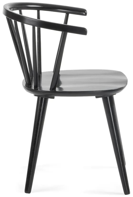 Černá dřevěná jídelní židle Kave Home Trise