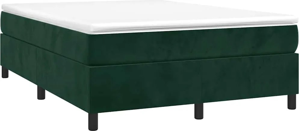 Rám postele s boxspringem tmavě zelená 140 x 190 cm samet 3121117