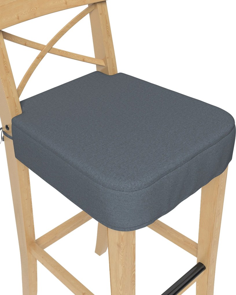 Sedák na židli IKEA Ingolf - barová barva modrá látka pletený vzor