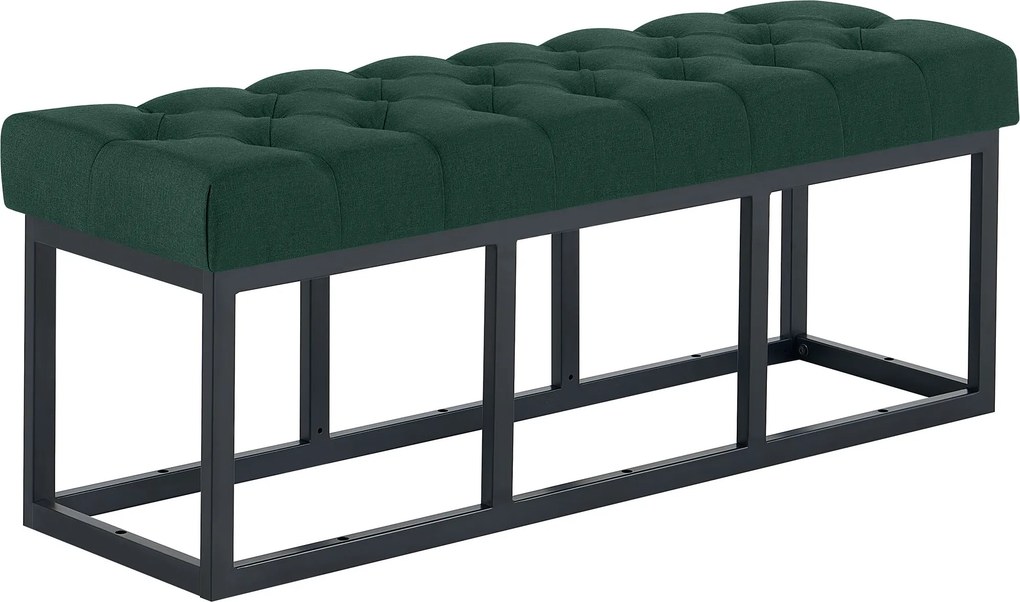 Lavice Amun látka černá konstrukce 120 cm – zelená