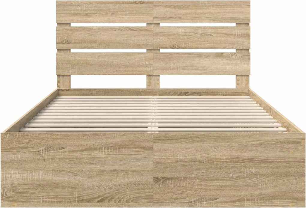 Rám postele s čelo Sonoma dub 150 x 200 cm Masivní borové dřevo 3411730