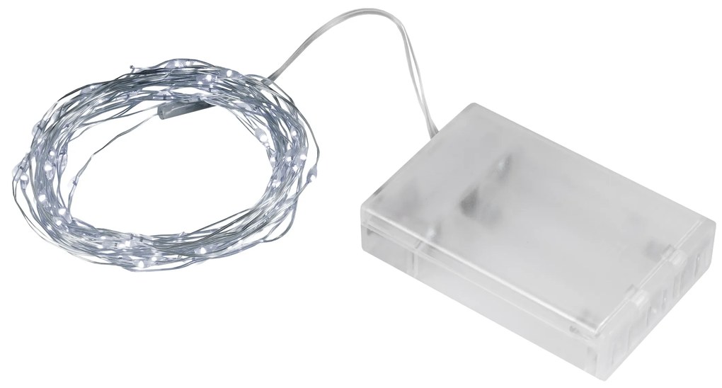 Linder Exclusiv Vánoční řetěz měděný na baterie Studená bílá 100 LED