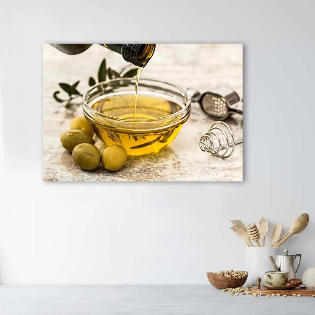 Obraz na plátně Olivový olej Olivy - 90x60 cm