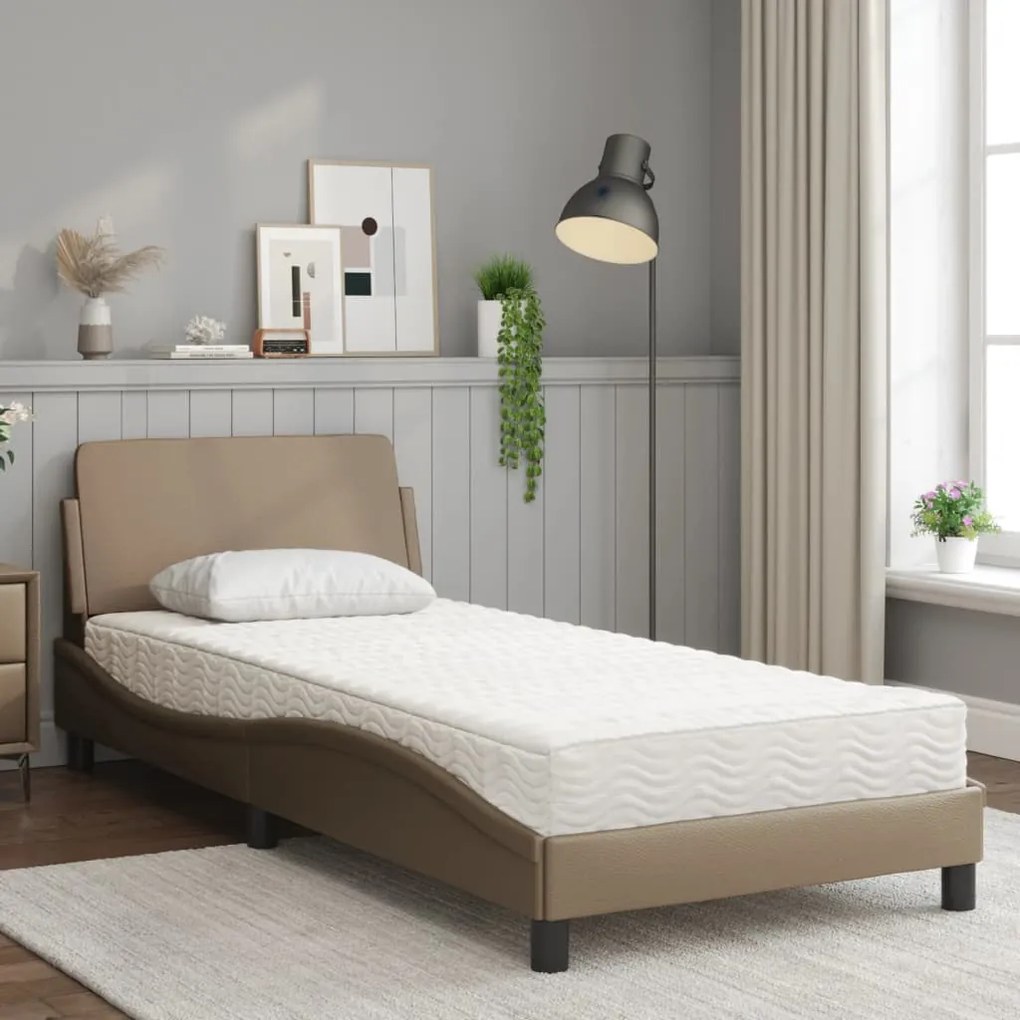 Postel s matrací Dover cappuccino 90 x 190 cm umělá kůže 3208321