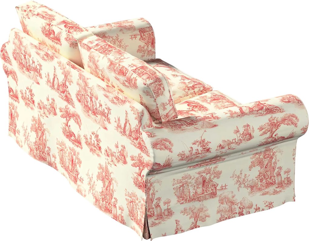 Potah na pohovku IKEA Ektorp 2-místná rozkládací NOVÝ MODEL 2012 barva červená látka vzorované