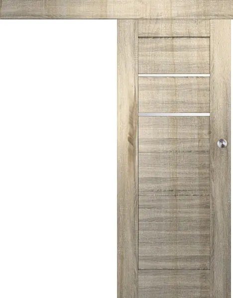 posuvné interiérové dveře na stěnu vasco doors IBIZA model 3 Průchozí rozměr: 70 x 197 cm, Orientace dveří: Levé dveře, Dekor: Dub pálený