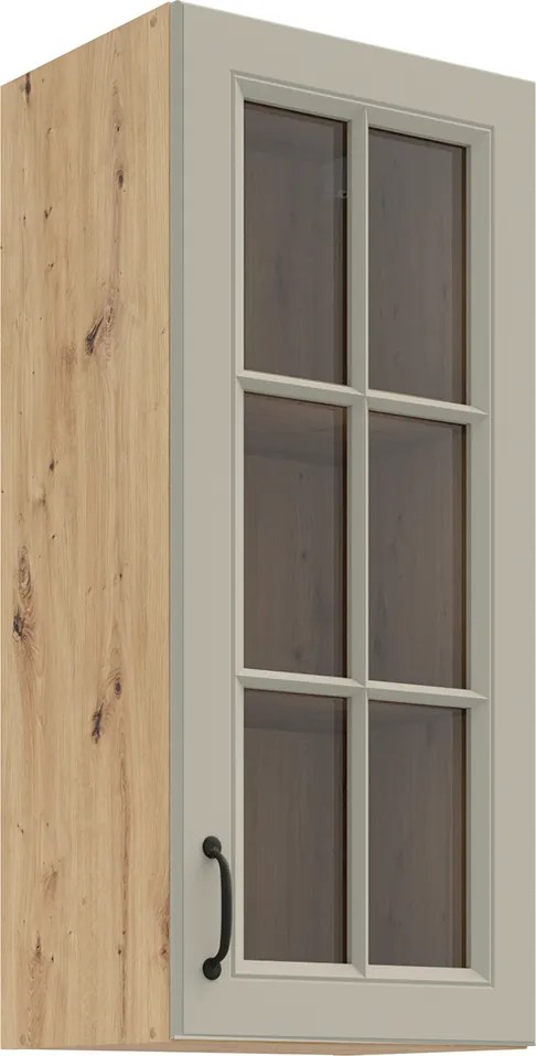 STILO ac | horní skříňka 40 GS-90 1F s policemi | 40 cm | VYSOKÁ | UNI dvířka | artisan/světle šedá