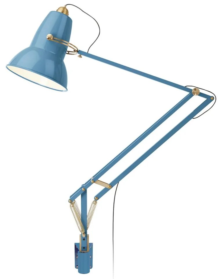 Nástěnná modrá retro lampa Original 1227 Giant Messing Stau Blue