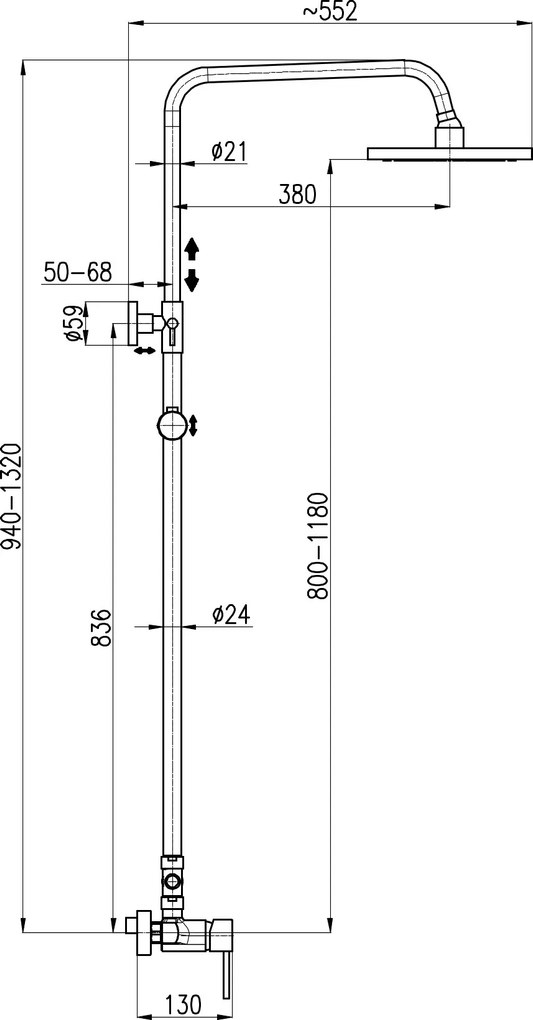 Slezák - RAV Sprchový komplet se směšovací baterií SEINA - SE982.5/5-61MGK, Metal Grey kartáčovaná