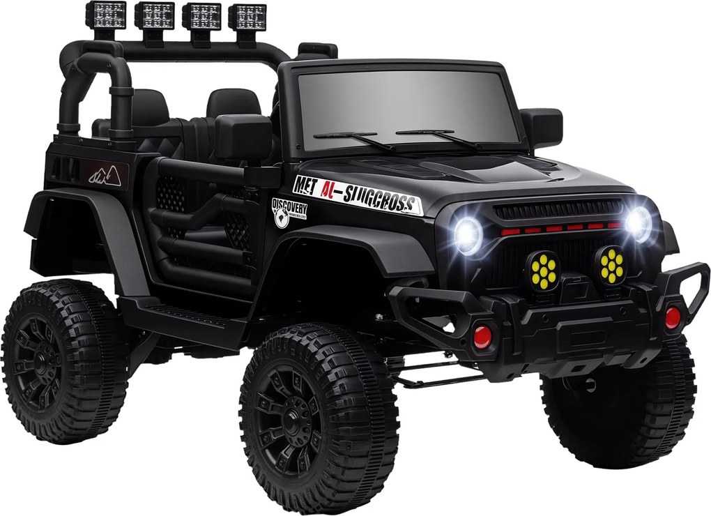 Dětské elektrické auto AIYAPLAY pro děti od 3 let - Off-Road bateriové 12V elektrické auto s dálkovým ovládáním, tlumicími koly, Bluetooth, LED světly