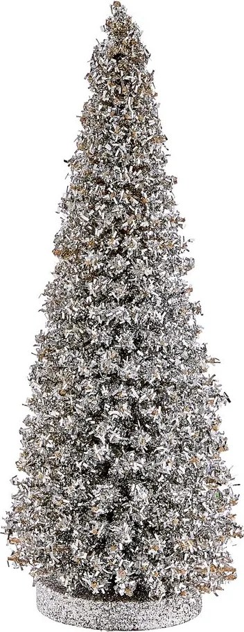 X-MAS Dekorační jedle třpytivá 28 cm - stříbrná