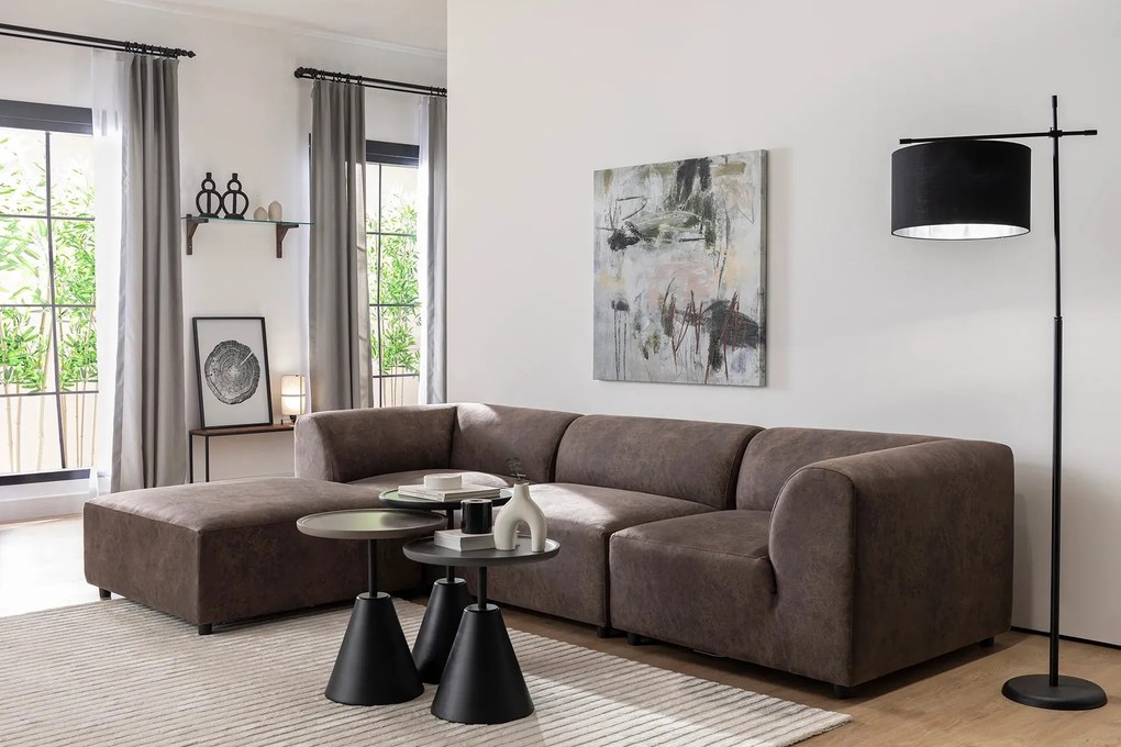 Hanah Home Rohová pohovka ALPHA hnědá levá