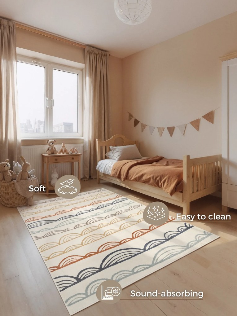 Hanse Home, Dětský koberec Adventures 106431 Cream Multicolor, 120x170, vícebarevná, dětský pokoj