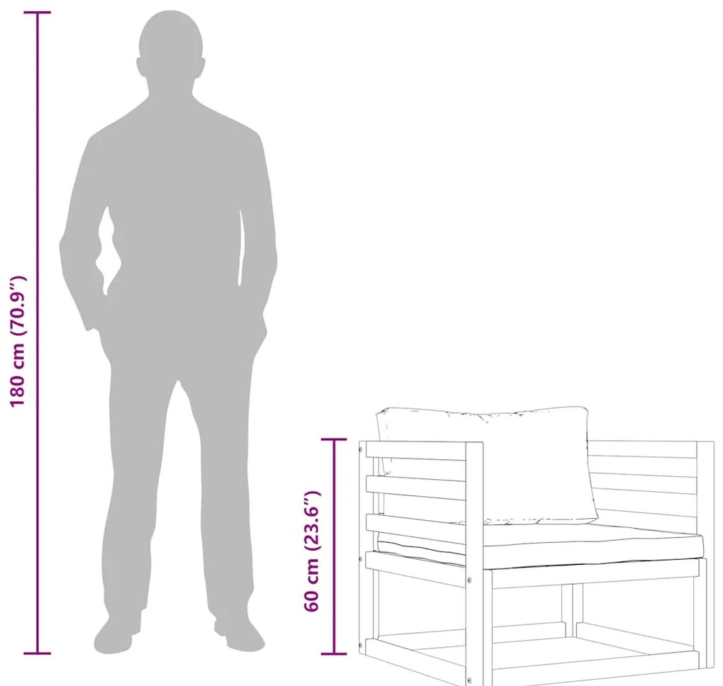 vidaXL Marketos Zahradní židle tmavě šedé podušky masivní akáciové dřevo