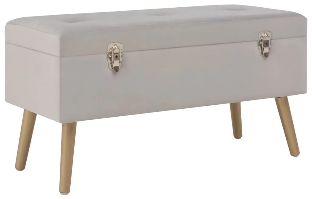 Lavice s úložným prostorem 80 cm šedá samet 329932