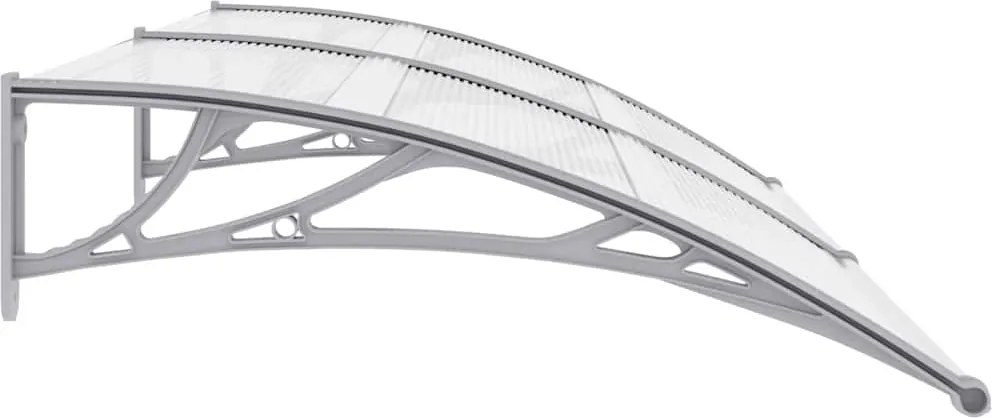 Vchodová stříška šedá a průhledná 200 x 75 cm polykarbonát 144820