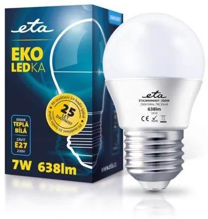 LED Žárovka ETA EKO mini globe, E27, 7W, 3000K, teplá bílá Eta ETA289090007