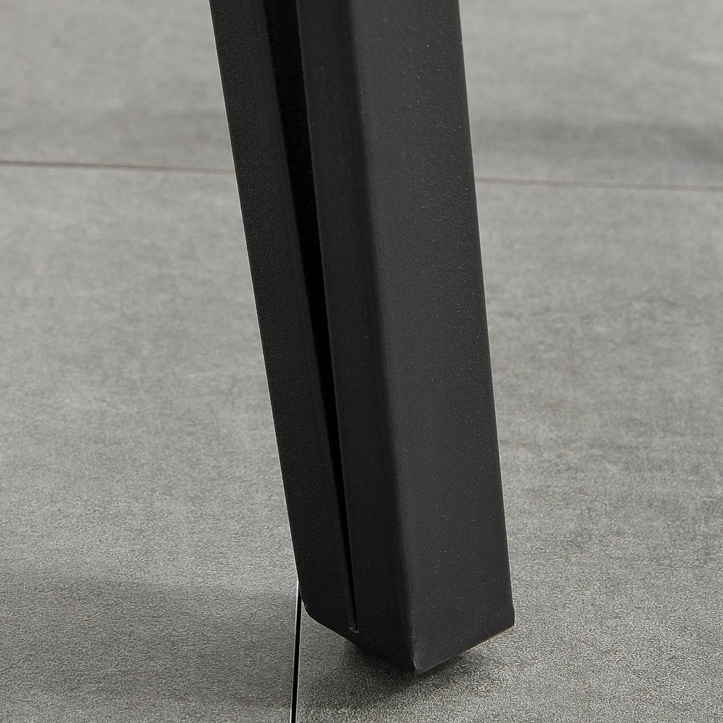 HOMCOM Průmyslový design jídlení stůl Velký zkosený vrch 120L x 60W x 75H cm Černé kovové nohy na vlásky světlá dýha MDF