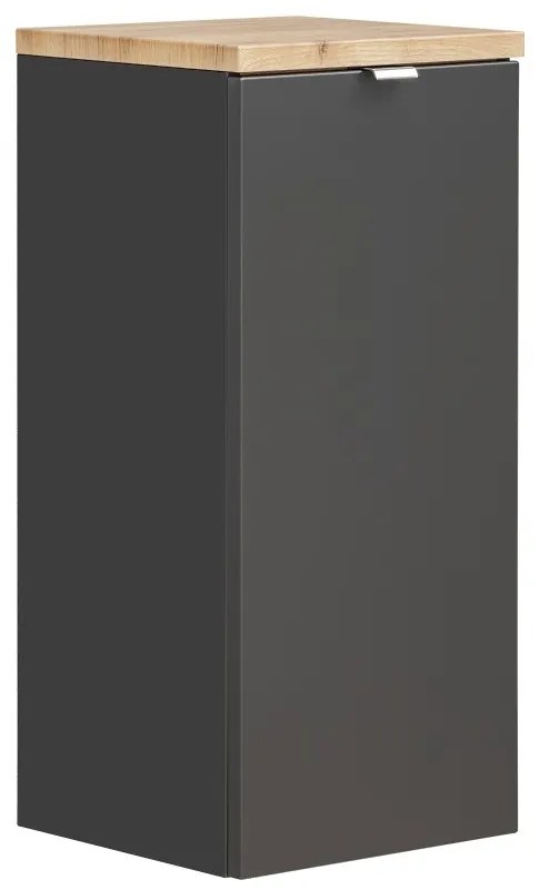 Comad Koupelnová skříňka s košem na prádlo Capri 811 1D černý mat/dub kraft zlatý