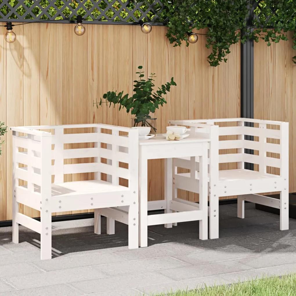 Zahradní židle 2 ks bílé 61,5 x 53 x 71 cm masivní borové dřevo,  825129