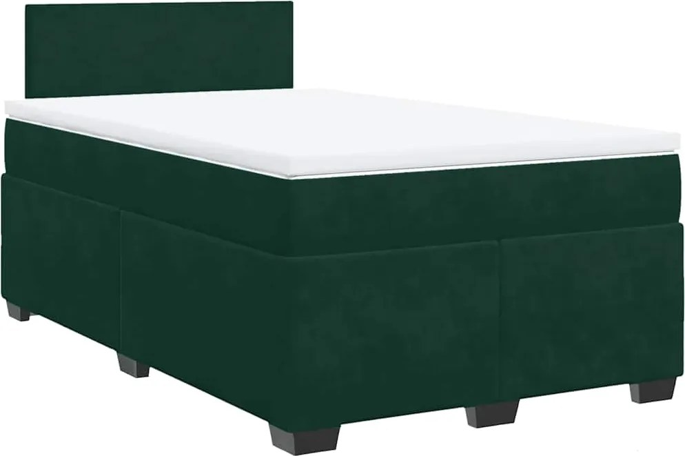 Box spring postel s matrací tmavě zelená 120x190 cm samet 3286255