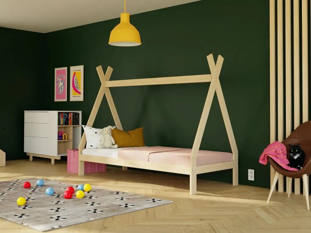 Benlemi Rostoucí dětská postel SWITCH 2v1 ve tvaru teepee Zvolte barvu: Béžová, Zvolte rozměr: 90x160 cm