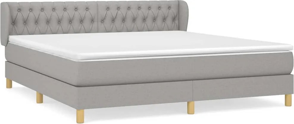 Box spring postel s matrací světle šedá 180 x 200 cm textil 3127061