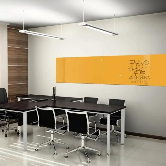 Žlutá neapolská skleněná pracovní a kancelářská tabule Smatab® - 100 × 200 cm