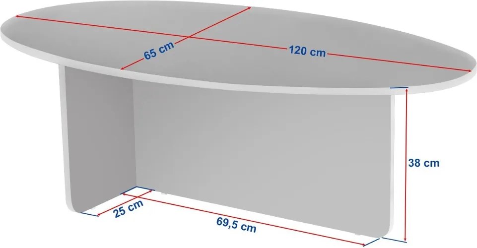 Designový konferenční stolek Wealote 120 cm vzor ořech