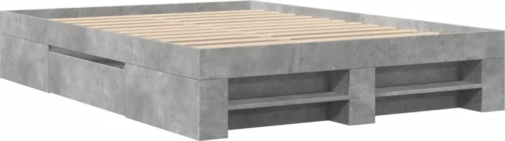 Rám postele betonově šedý 120 x 190 cm kompozitní dřevo 3295516
