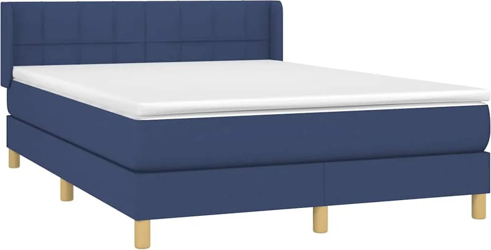Box spring postel s matrací modrá 140x200 cm textil 3130279