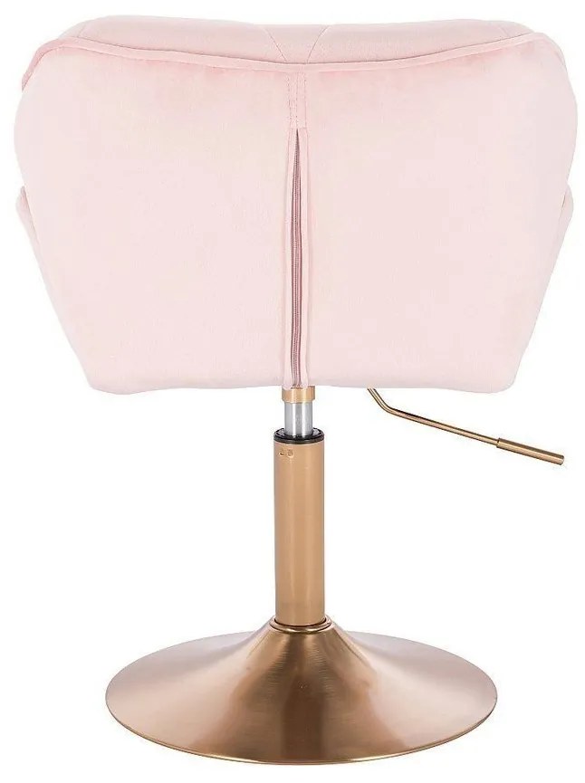 LuxuryForm Židle MILANO VELUR na zlatém talíři - světle růžová