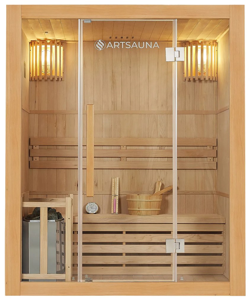 Juskys Tradiční saunová kabina / finská sauna Tampere 150 x 110 cm 4,5 kW