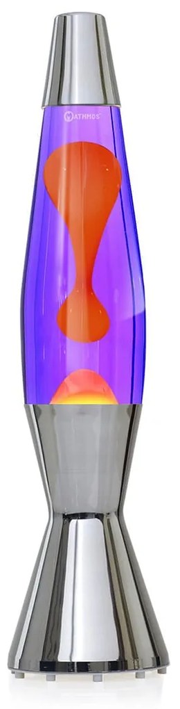 Mathmos S169W + TEL1203 Astrobaby, originální lávová lampa, 1x28W, fialová s oranžovou lávou, 43cm