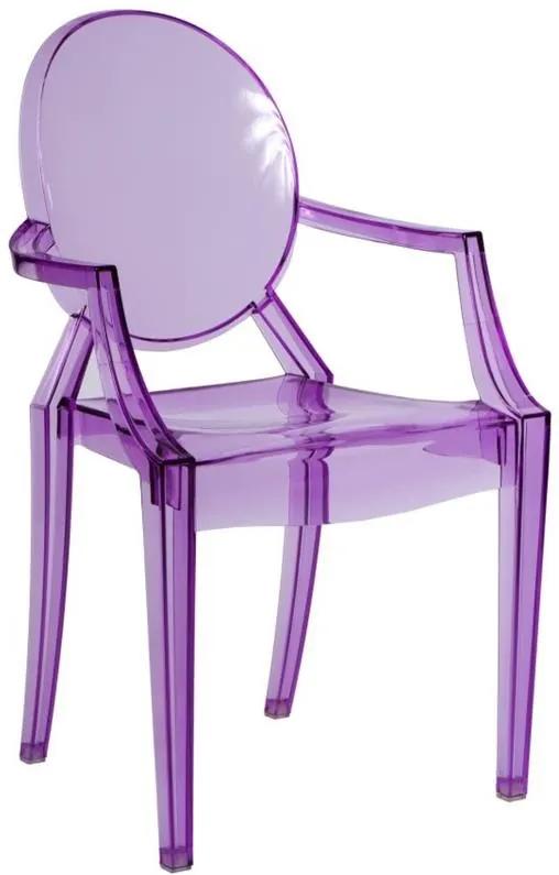 Jídelní židle Royal inspirovaná Louis Ghost fialová transparentní
