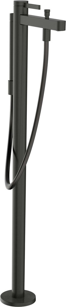 Hansgrohe Finoris - Vanová baterie do podlahy, s příslušenstvím, kartáčovaný černý chrom 76445340