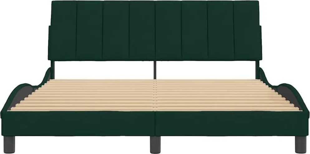 Rám postele bez matrace Hanko tmavě zelená 160 x 200 cm samet 3207858