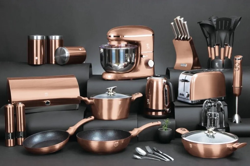 BERLINGERHAUS Váha kuchyňská digitální kulatá 5 kg Rosegold Metallic Line BH-9428