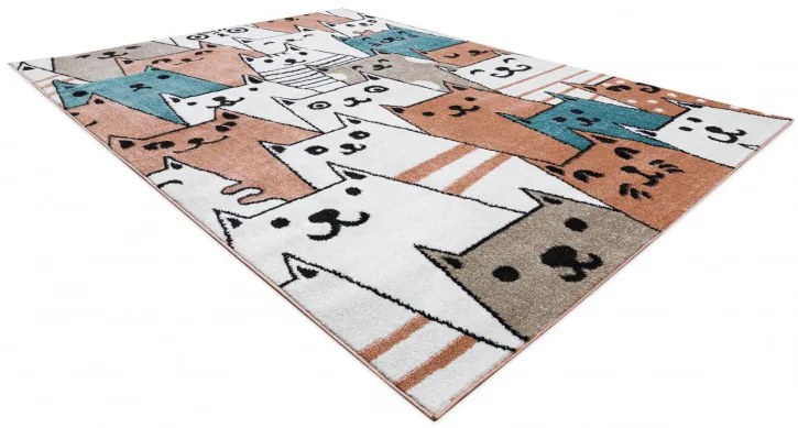 Dywany Łuszczów, Dětský kusový koberec Fun Gatti Cats pink, 80x150, vícebarevná, dětský pokoj